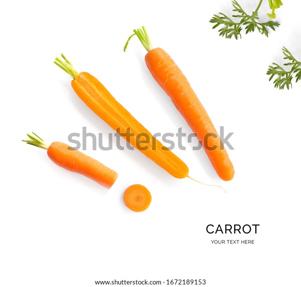 Creative Layout Made Carrot On White Stock Photo 1672189153 | Shutterstock