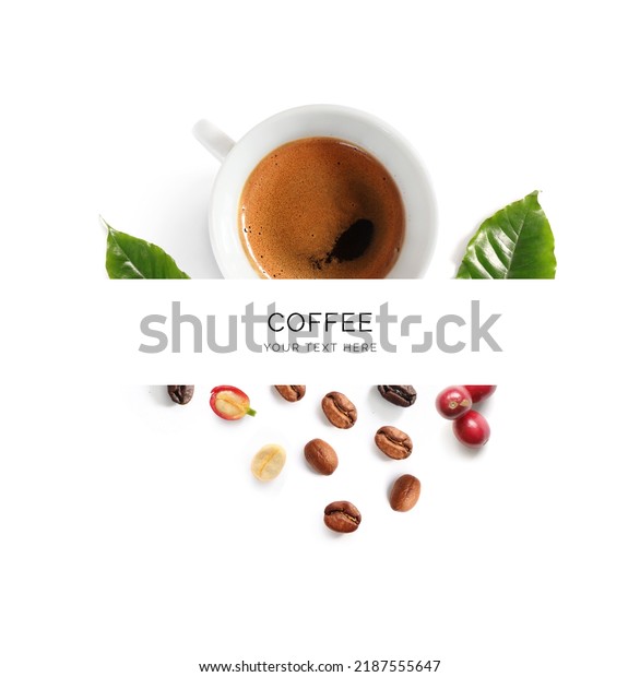 Creative Layout Made Coffee Coffee Beans Stock Photo 2187555647 ...