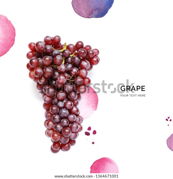 Creative Layout Made Grape On Watercolor Stock Photo (Edit Now) 1364671001
