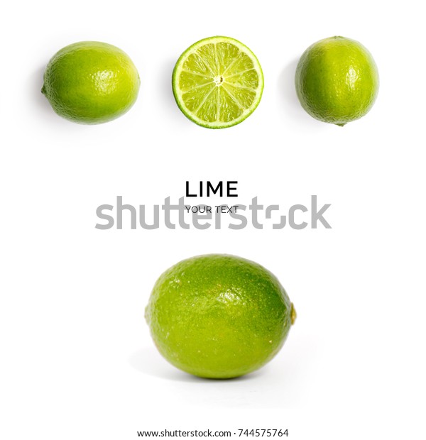 Creative Layout Made Lime On White Stock Photo 744575764 | Shutterstock