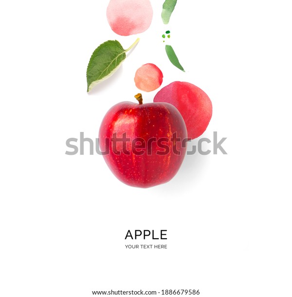 Creative Layout Made Red Apple On Stock Photo (Edit Now) 1886679586