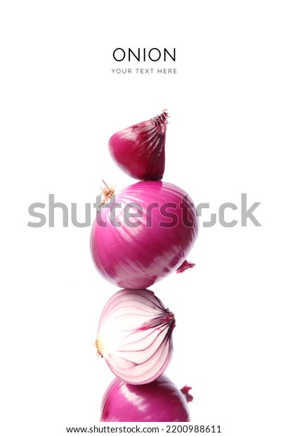 Creative Layout Made Red Onion On Stock Photo 2200988611 | Shutterstock