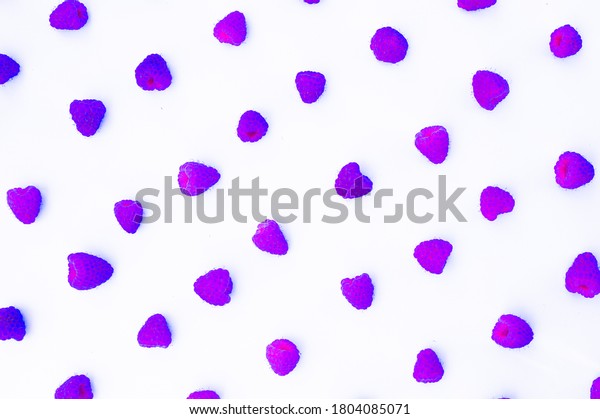 Creative Layout Neon Raspberry Isolated On Stock Photo 1804085071 ...