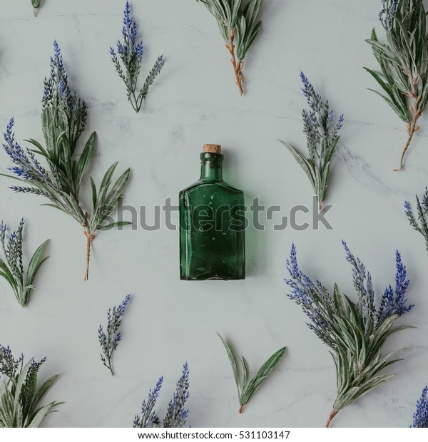 Creative Mock Layout Made Lavender Branches Stock Photo (Edit Now ...