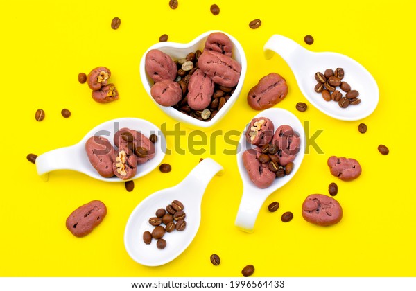 Creative Mockup Sample Mixture Nuts Coffee Stock Photo 1996564433 ...