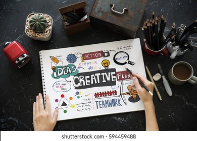 Creative Process Development Ideas Diagram Concept Stock Photo ...