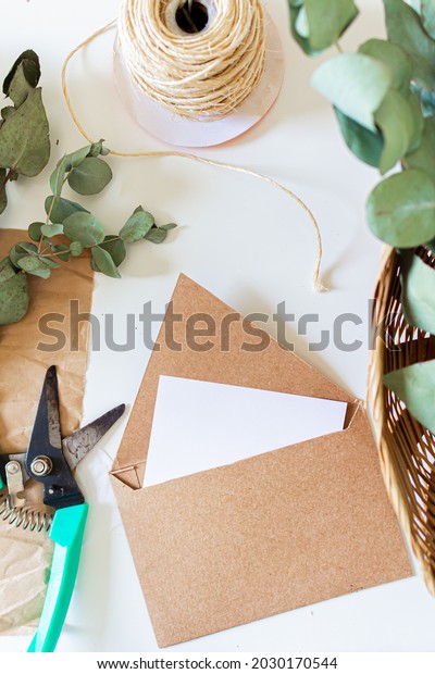 Creative Retro Style Composition Craft Envelopes Stock Photo 2030170544 ...