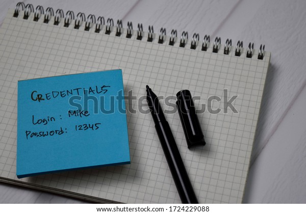 Credentials Login Password Write On Sticky Stock Photo (Edit Now ...