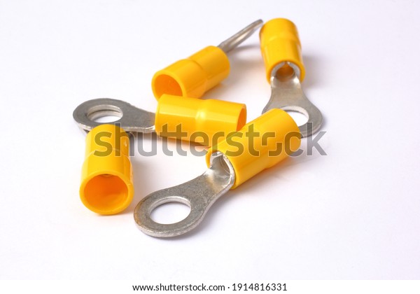 Crimp Eyelets Electrical Cables Isolated On Stock Photo 1914816331 ...