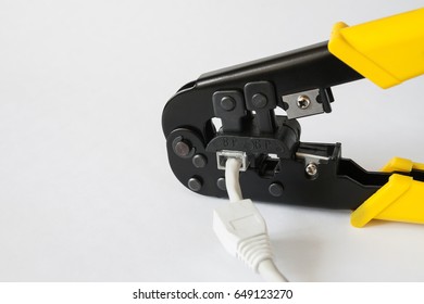 Crimping Tool Computer Network Cable On Stock Photo (Edit Now) 645586018