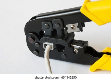 Crimping Tool Computer Network Cable On Stock Photo (Edit Now) 654345250