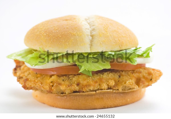 Crisp Chicken Burger Tomato Onion Cheese Stock Photo (Edit Now) 24655132 Crisp Chicken Burger Tomato Onion Cheese Stock Photo (Edit Now) 24655132