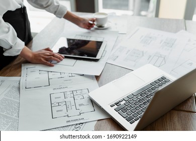 Cropped Image Clutter Table Full Printed Stock Photo 1690922149 ...