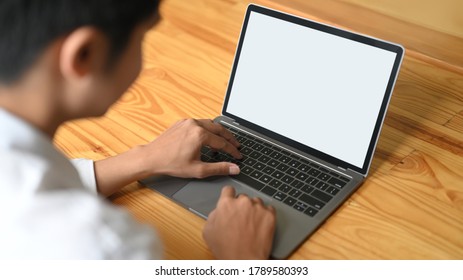 Cropped Image Hands Using Computer Laptop Stock Photo 1789580393 ...