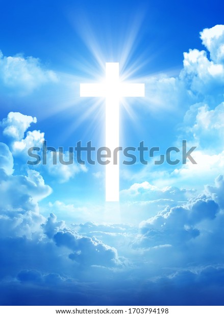 Cross Cloudy Sky Light Rays Stock Photo (Edit Now) 1703794198