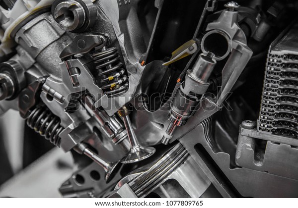 Cross Section Automobile Combustion Engine Automotive Stock Photo ...