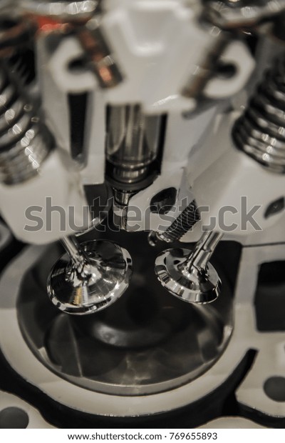 Cross Section Automobile Combustion Engine Automotive Stock Photo ...