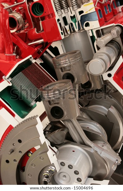 Cross Section Large Diesel Engine Focus Stock Photo (Edit Now) 15004696