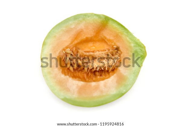 Cross Section Melon On White Background Stock Photo 1195924816 ...