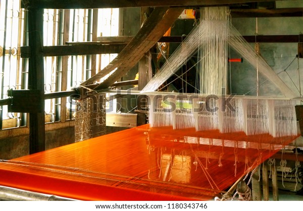 Cross Section Silk Weaving Machine Textile Stock Photo 1180343746 ...