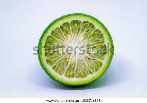 Cross Section Small Round Lime Isolated Stock Photo 1538716838 ...