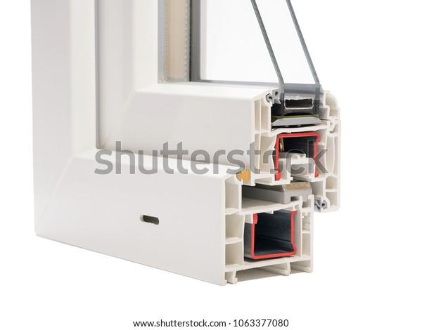 Cross Section Windows Made Plastic Profile Foto de stock 1063377080 ...