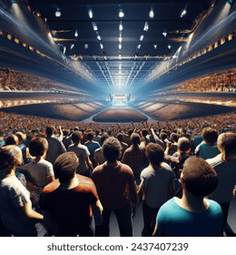 Crowd Spectators Their Backs Camera Arena AI-generated image 2437407951 ...