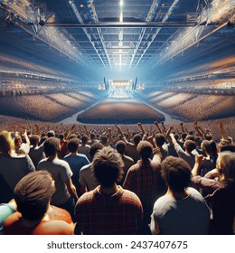 Crowd Spectators Their Backs Camera Arena AI-generated image 2437407951 ...