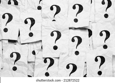 Crumpled Paper Notes Question Marks Black Stock Photo 212872522 ...