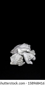 Crumpled Sheet Paper Stacking Isolate Black Stock Photo 1589684167 ...