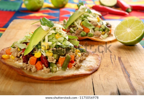 Crunchy Beef Tostada Stack Typical Mexican Stock Photo 1175056978 ...