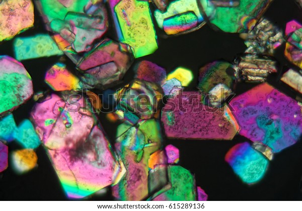 Crystals Sodium Borate Under Microscope Polarized Stock Photo (Edit Now ...