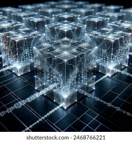 Generate Cube Many Interconnected Nodes String AI-generated image ...