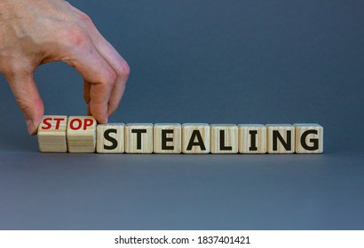Cubes Form Expression Stop Stealing Male Stock Photo (Edit Now) 1837401421