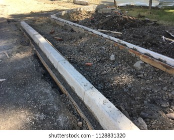 Curb Stone Installation Process Stock Photo 1128831320 | Shutterstock
