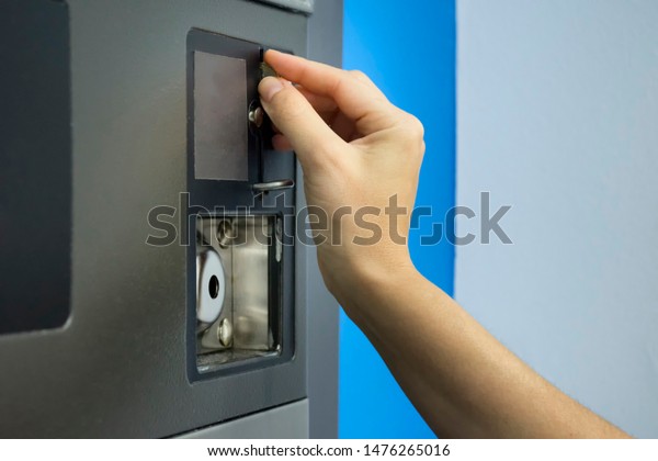 Customer Inserts Coin Vending Machine Stock Photo 1476265016 | Shutterstock