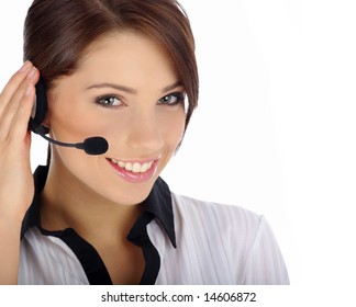 Portrait Beautiful Customer Service Representative Stock Photo (Edit ...