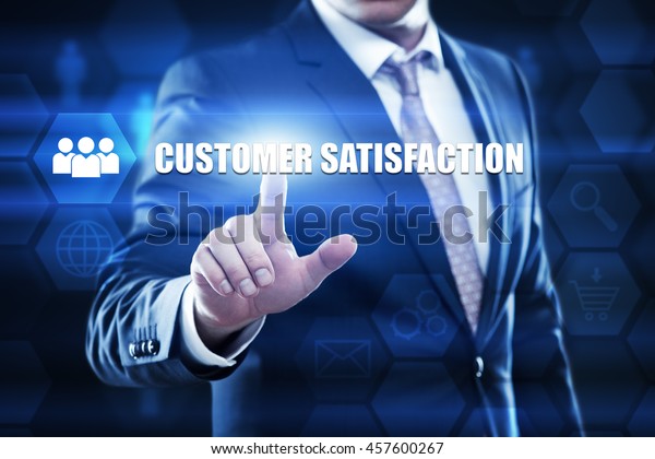 Customer Satisfaction Businesstechnology Internet Concept Businessman ...