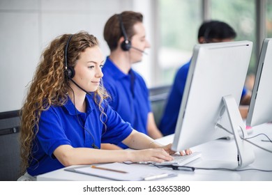 Customer Services Agent Headset Working Teamwork Stock Photo 1633653880 ...
