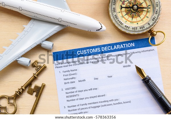 Customs Declaration Form Compass White Model Stock Photo (Edit Now ...