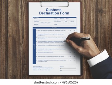 Customs Declaration Form Invoice Freight Parcel Stock Photo 496505269 ...