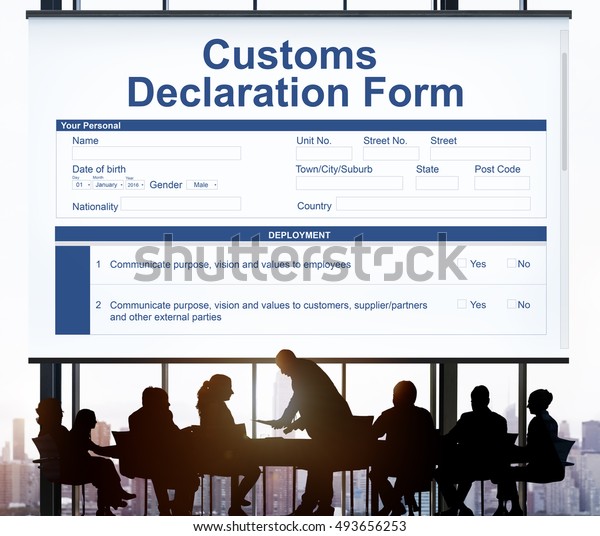 Formulario de declaración de aduanas Concepto Foto de stock 493656253 ...