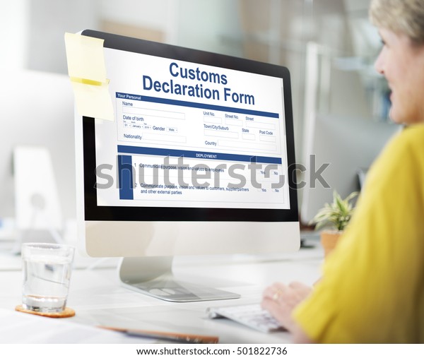 Customs Declaration Form Invoice Freight Parcel Stock Photo 501822736 ...