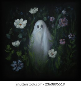 Cute Sheet Ghost Between Realistic Field AI-generated image 2512261387 ...