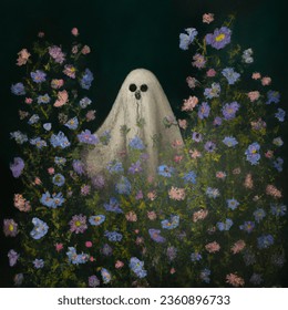 Cute Sheet Ghost Between Realistic Field AI-generated image 2512259975 ...