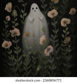 Cute Sheet Ghost Between Realistic Field AI-generated image 2512259975 ...