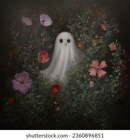 Cute Sheet Ghost Between Realistic Field AI-generated image 2512259975 ...