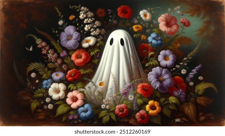 Cute Sheet Ghost Between Realistic Field AI-generated image 2512259975 ...