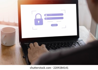 Cyber Security Concept Authentication Screen On Stock Photo 2209284141 ...