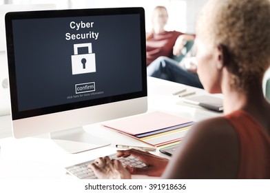 Cyber Security Protection Firewall Interface Concept Stock Photo ...